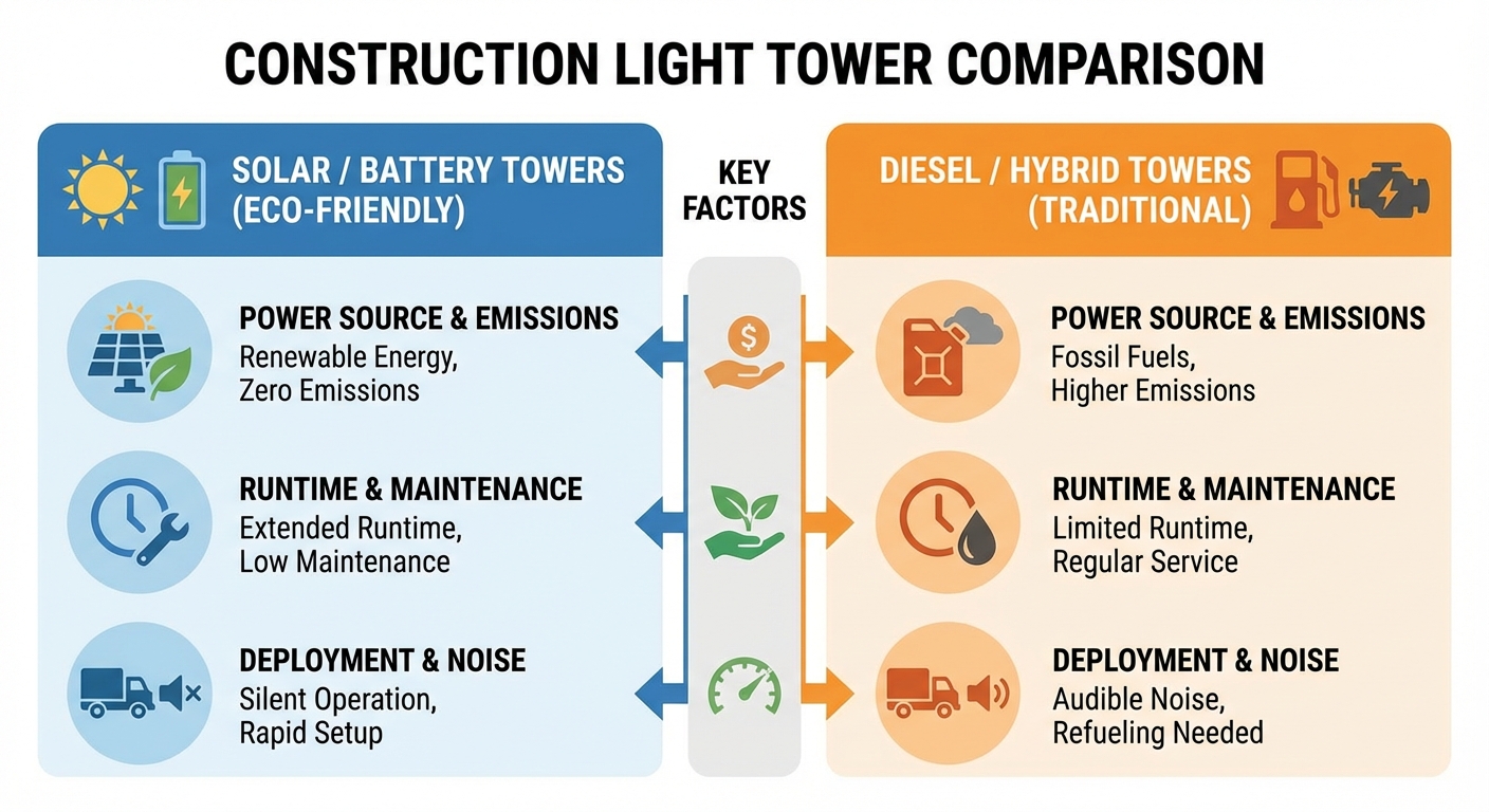 Top 5 Light Towers for 24/7 Construction Projects - JC Davis Power